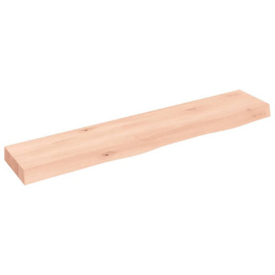 Berkfield Wall Shelf 100x20x6 cm Untreated Solid Wood Oak