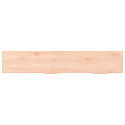 Berkfield Wall Shelf 100x20x6 cm Untreated Solid Wood Oak