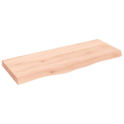 Berkfield Wall Shelf 100x40x6 cm Untreated Solid Wood Oak