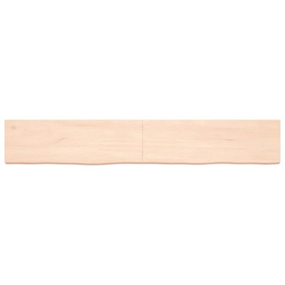 Berkfield Wall Shelf 180x30x6 cm Untreated Solid Wood Oak