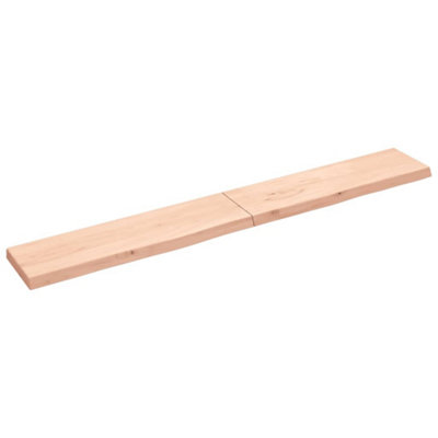 Berkfield Wall Shelf 220x30x6 cm Untreated Solid Wood Oak