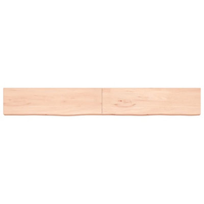Berkfield Wall Shelf 220x30x6 cm Untreated Solid Wood Oak