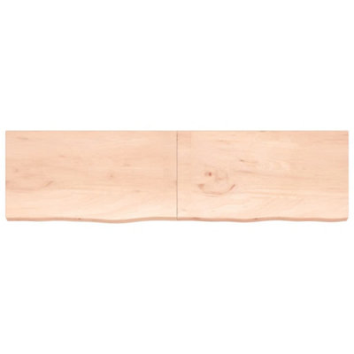 Berkfield Wall Shelf 220x60x6 cm Untreated Solid Wood Oak