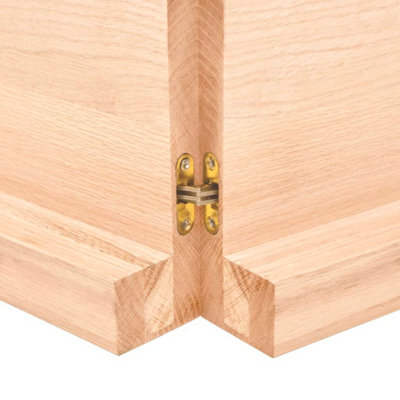 Berkfield Wall Shelf 220x60x6 cm Untreated Solid Wood Oak