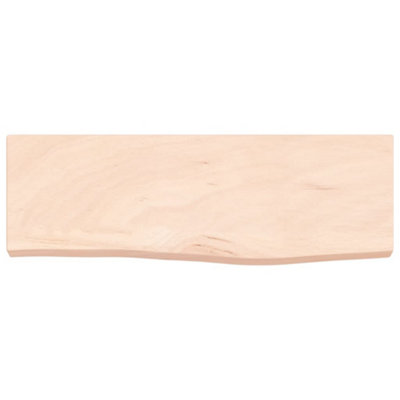 Berkfield Wall Shelf 60x20x4 cm Untreated Solid Wood Oak