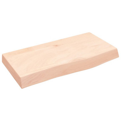 Berkfield Wall Shelf 60x30x6 cm Untreated Solid Wood Oak
