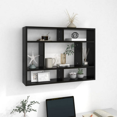 Berkfield Wall Shelf Black 75x16x55 cm Engineered Wood | DIY at B&Q