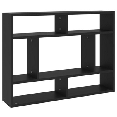 Berkfield Wall Shelf Black 75x16x55 cm Engineered Wood | DIY at B&Q