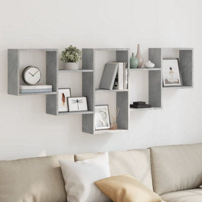 Berkfield Wall Shelf Concrete Grey 159x18x66 cm Engineered Wood