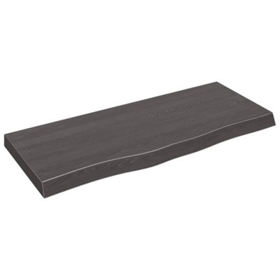 Berkfield Wall Shelf Dark Grey 100x40x6 cm Treated Solid Wood Oak