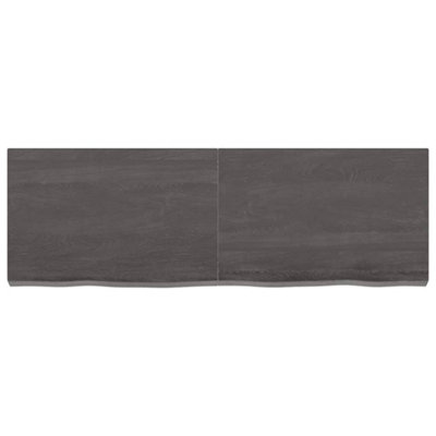 Berkfield Wall Shelf Dark Grey 120x40x6 cm Treated Solid Wood Oak