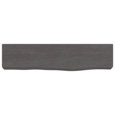 Berkfield Wall Shelf Dark Grey 40x10x6 cm Treated Solid Wood Oak