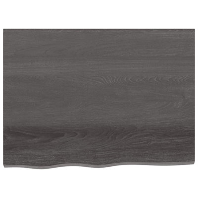 Berkfield Wall Shelf Dark Grey 80x60x6 cm Treated Solid Wood Oak