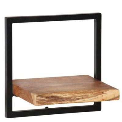 Berkfield Wall Shelf Set 5 Pieces Solid Acacia Wood and Steel | DIY at B&Q