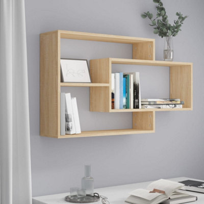 Berkfield Wall Shelf Sonoma Oak 104x20x58.5 cm Engineered Wood | DIY at B&Q