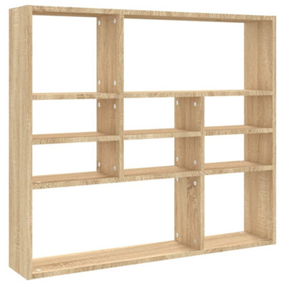 Berkfield Wall Shelf Sonoma Oak 90x16x78 cm Engineered Wood | DIY at B&Q