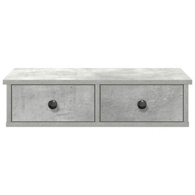 Berkfield Wall Shelf with Drawers Concrete Grey 60x25x15 cm Engineered Wood