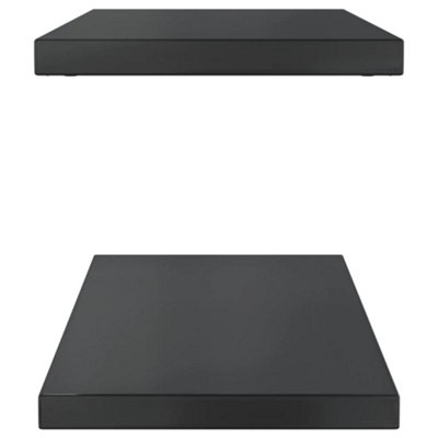 Berkfield Wall Shelves 2 pcs 75x30x3 cm Black Stainless Steel