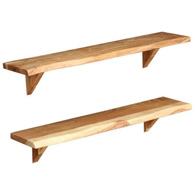 Berkfield Wall Shelves 2 pcs 90x20x16 cm Solid Acacia Wood