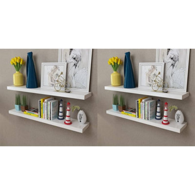Berkfield Wall Shelves 4 pcs White 100 cm | DIY at B&Q