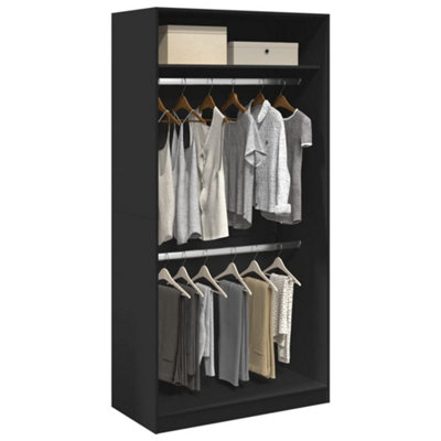 Berkfield Wardrobe Black 100x50x200 cm Engineered Wood