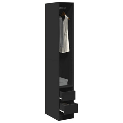 Berkfield Wardrobe Black 30x50x200 cm Engineered Wood