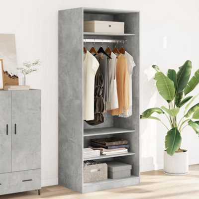 Berkfield Wardrobe Concrete Grey 80x50x200 cm Engineered Wood
