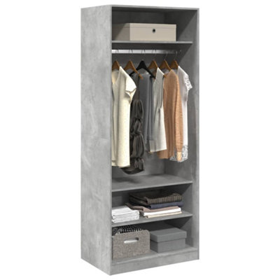 Berkfield Wardrobe Concrete Grey 80x50x200 cm Engineered Wood