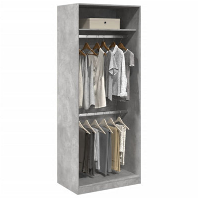 Berkfield Wardrobe Concrete Grey 80x50x200 cm Engineered Wood