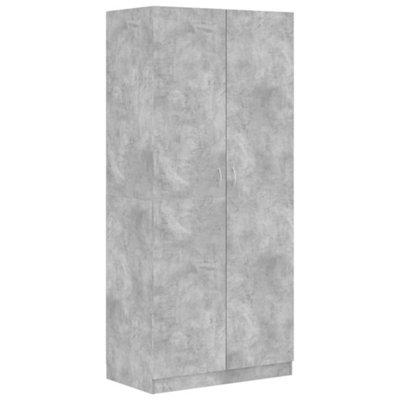 Berkfield Wardrobe Concrete Grey 90x52x200 cm Engineered Wood