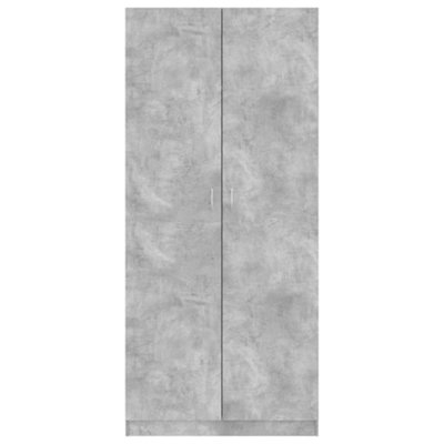 Berkfield Wardrobe Concrete Grey 90x52x200 cm Engineered Wood