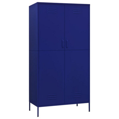 BERKFIELD WARDROBE NAVY BLUE 90X50X180 CM STEEL