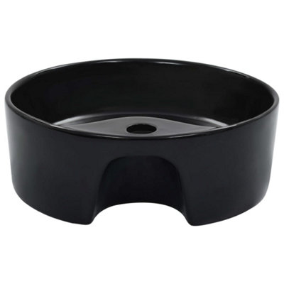 Berkfield Wash Basin with Overflow 36x13 cm Ceramic Black