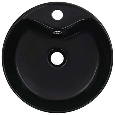 Berkfield Wash Basin with Overflow 36x13 cm Ceramic Black