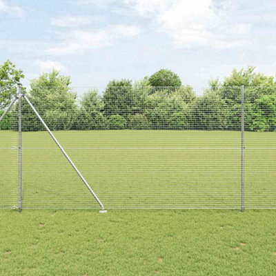 Berkfield Welded Wire Fence with 13 Spike Posts 1.5x50 m Galvanised Steel