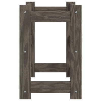 Berkfield Wine Rack for 12 Bottles Grey Solid Wood Pine