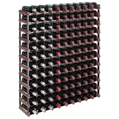 Berkfield Wine Rack for 120 Bottles Brown Solid Wood Pine