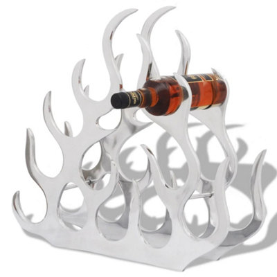 Berkfield Wine Stand for 11 Bottles Silver Aluminium
