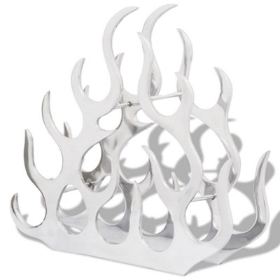Berkfield Wine Stand for 11 Bottles Silver Aluminium