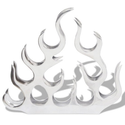 Berkfield Wine Stand for 11 Bottles Silver Aluminium