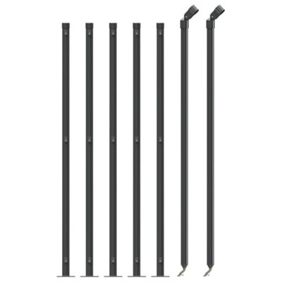 Berkfield Wire Mesh Fence with Flange Anthracite 0.8x10 m