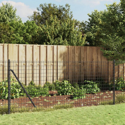 Berkfield Wire Mesh Fence with Flange Anthracite 1x10 m