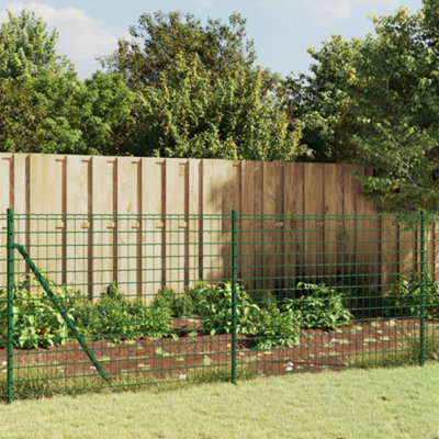 Berkfield Wire Mesh Fence with Flange Green 0.8x10 m