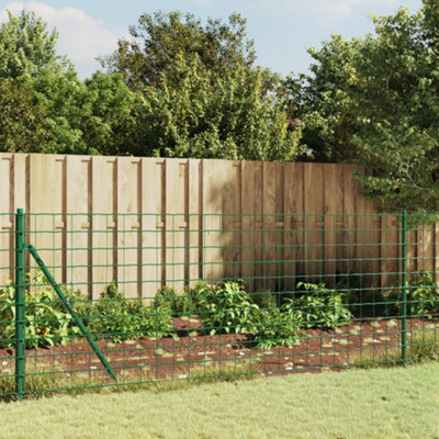 Berkfield Wire Mesh Fence with Flange Green 0.8x25 m