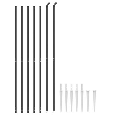 BERKFIELD WIRE MESH FENCE WITH SPIKE ANCHORS ANTHRACITE 1.6X10 M
