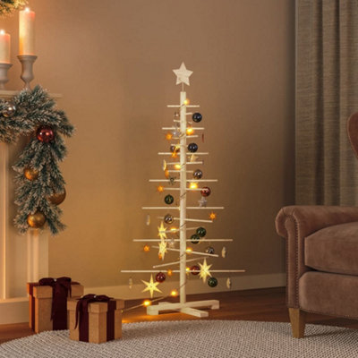 Berkfield Wooden Christmas Tree for Decoration 125 cm Solid Wood Pine