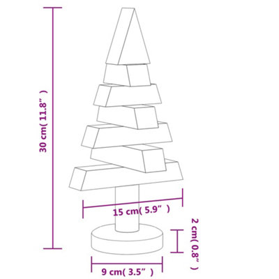 Berkfield Wooden Christmas Trees for Decoration 2 pcs 30 cm Solid Wood Pine