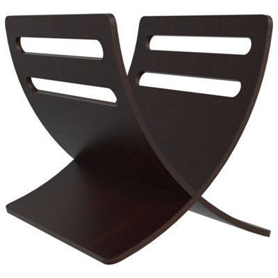 Berkfield Wooden Magazine Rack Floor Standing Brown