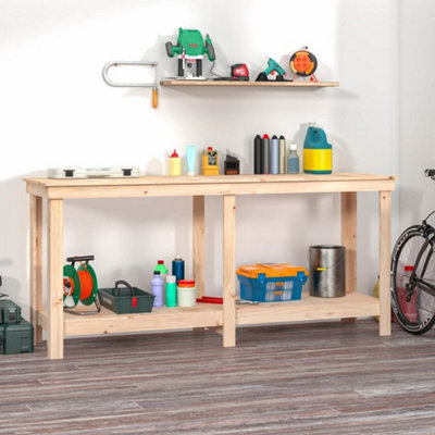 Berkfield Work Bench 180x50x80 cm Solid Wood Pine | DIY at B&Q