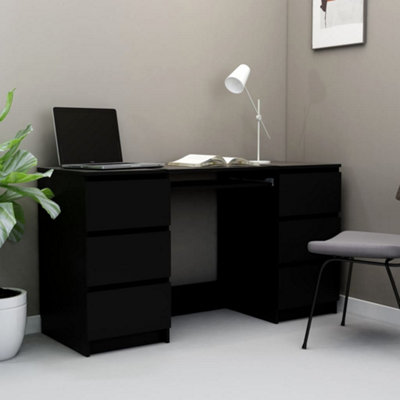 Berkfield Writing Desk Black 140x50x77 cm Engineered Wood | DIY at B&Q